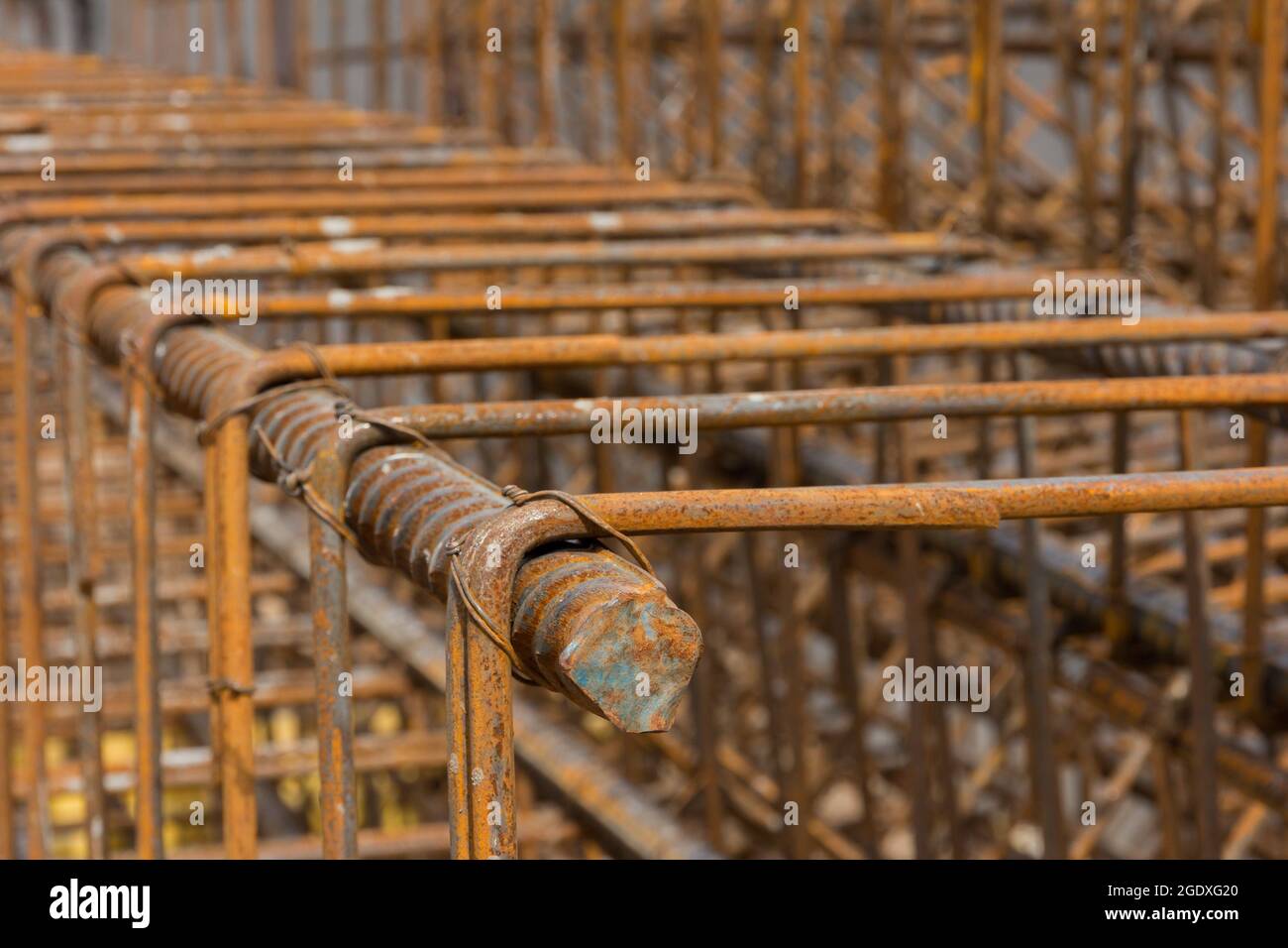 Rebar texture. Reinforcement steel rod. Rusty rebar for concrete ...