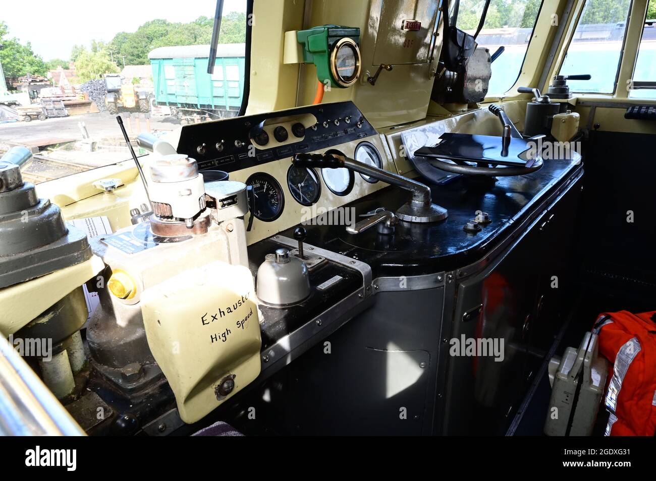 The drivers cab of a class 33 locomotive Stock Photo - Alamy