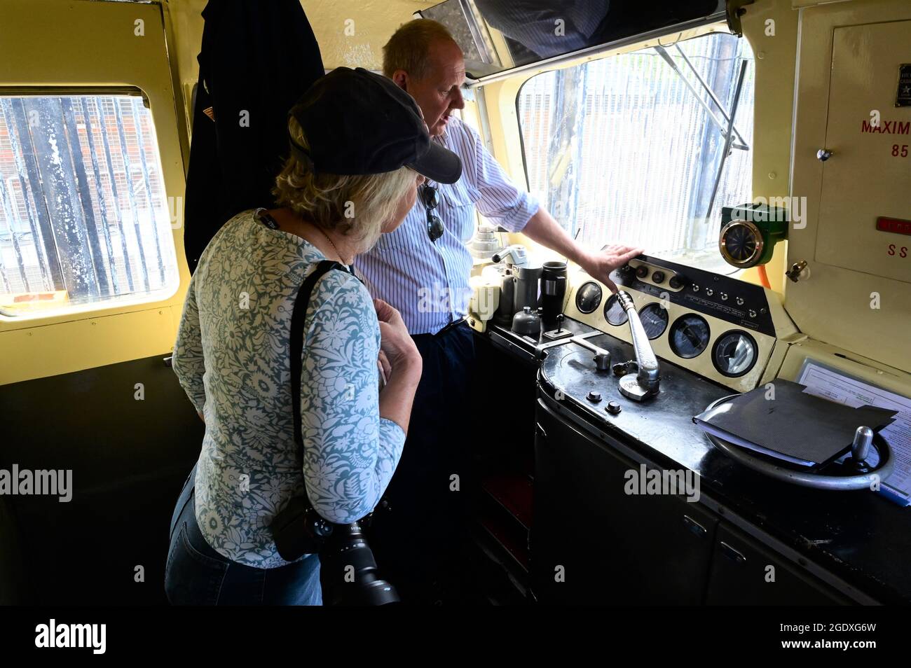 The drivers cab of a class 33 locomotive Stock Photo - Alamy