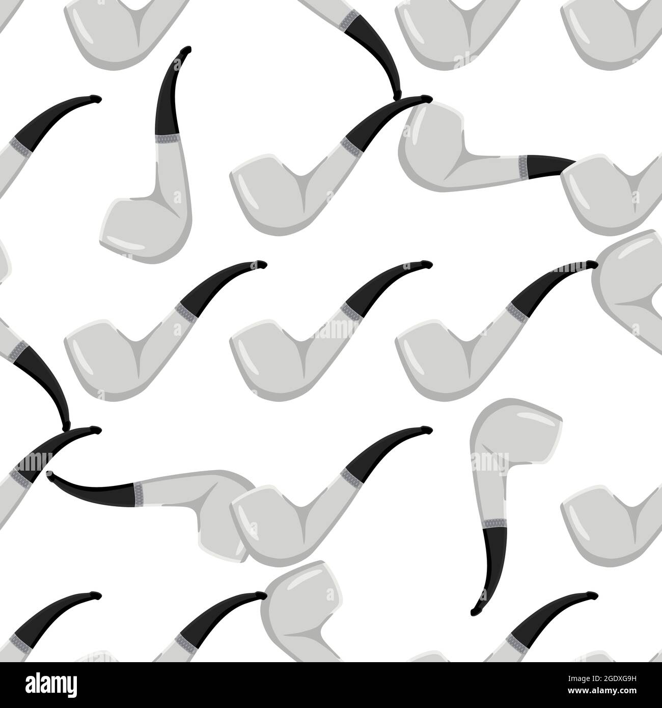 Illustration on theme many identical seamless types smoke pipes ...