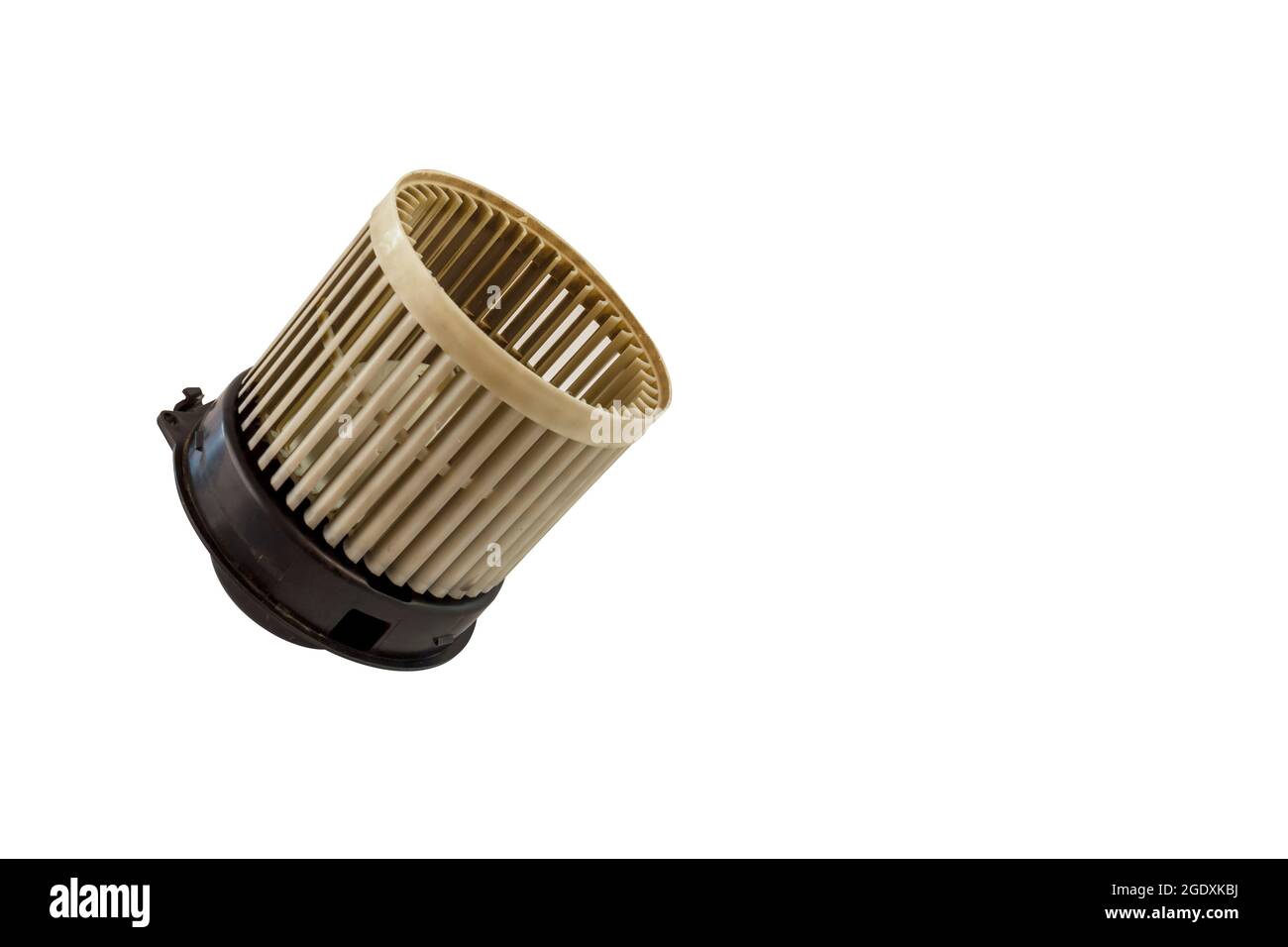 Old air car blower motor isolated on white background. Old dirty air ...