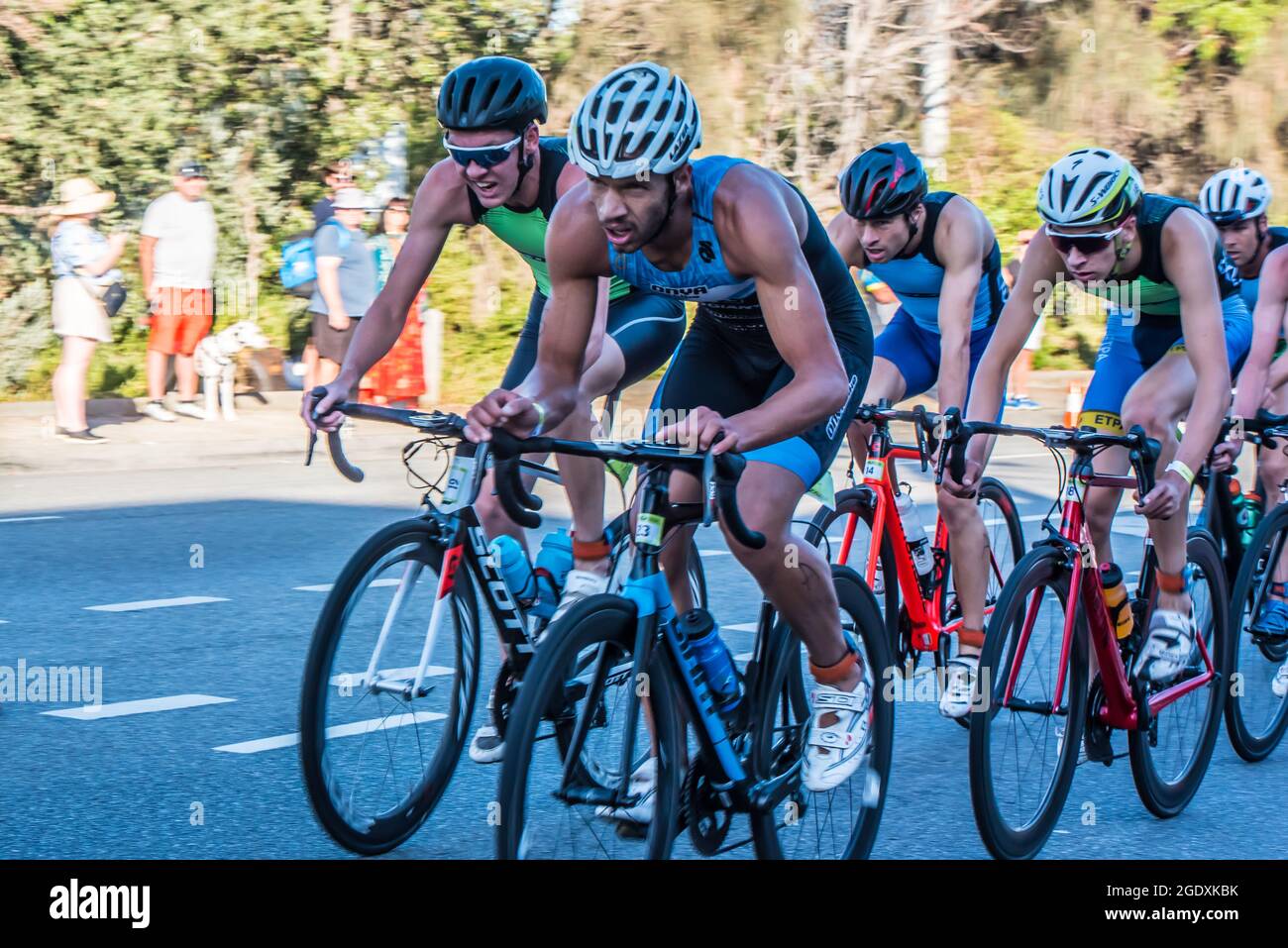 Elite Senior and Junior triathletes are seen racing during the 2XU ...