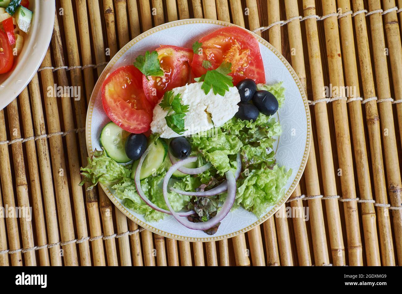 Mermizeli - Kalymnian traditional salad Greece Stock Photo - Alamy