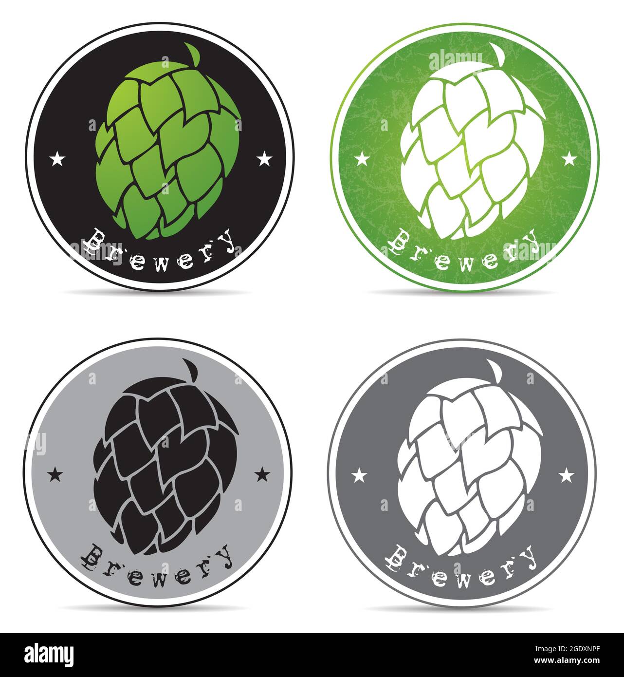 Hop beer cartoon illustration design element icon set Stock Vector ...