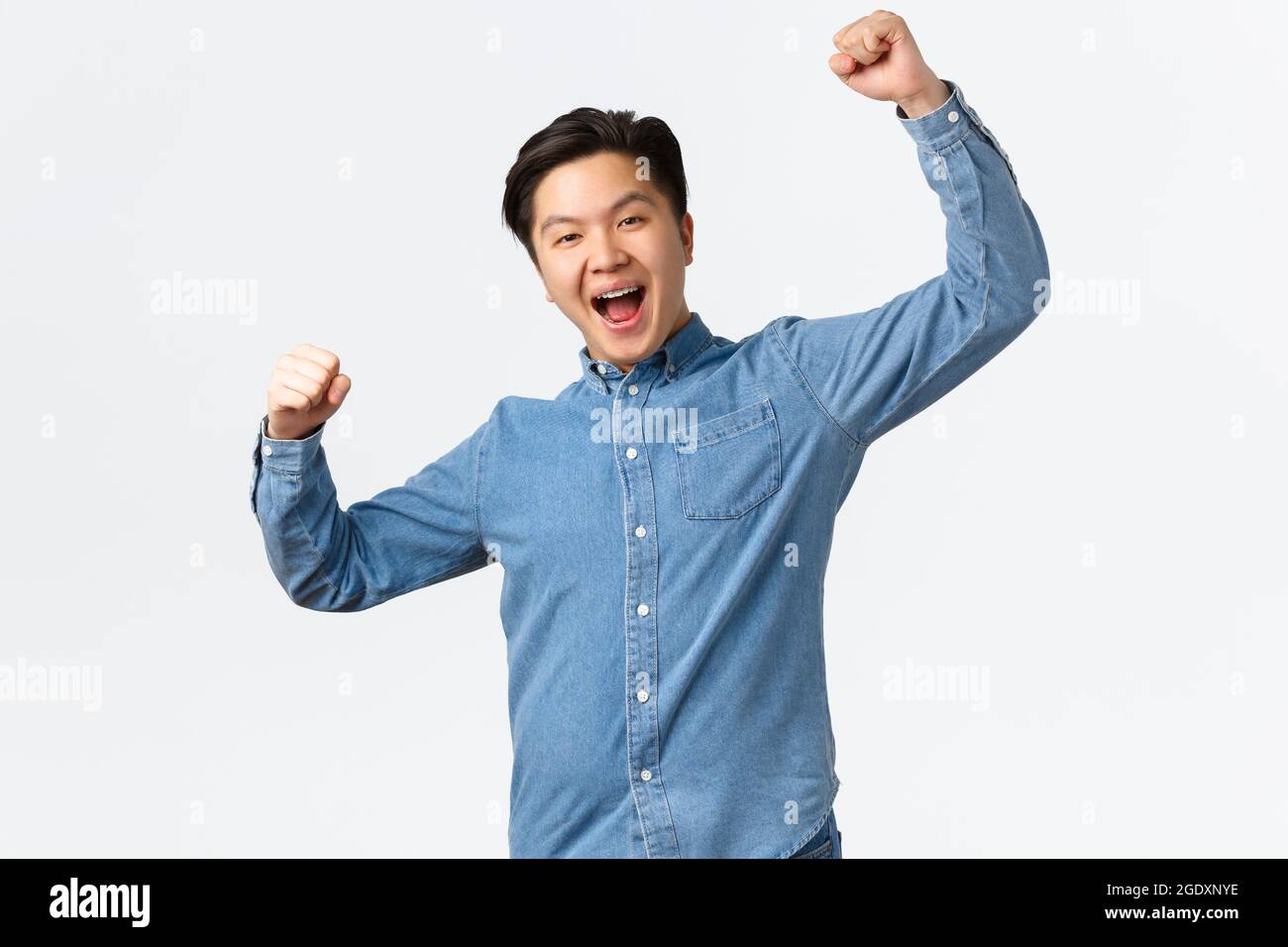 Raising banner in victory hi-res stock photography and images - Alamy