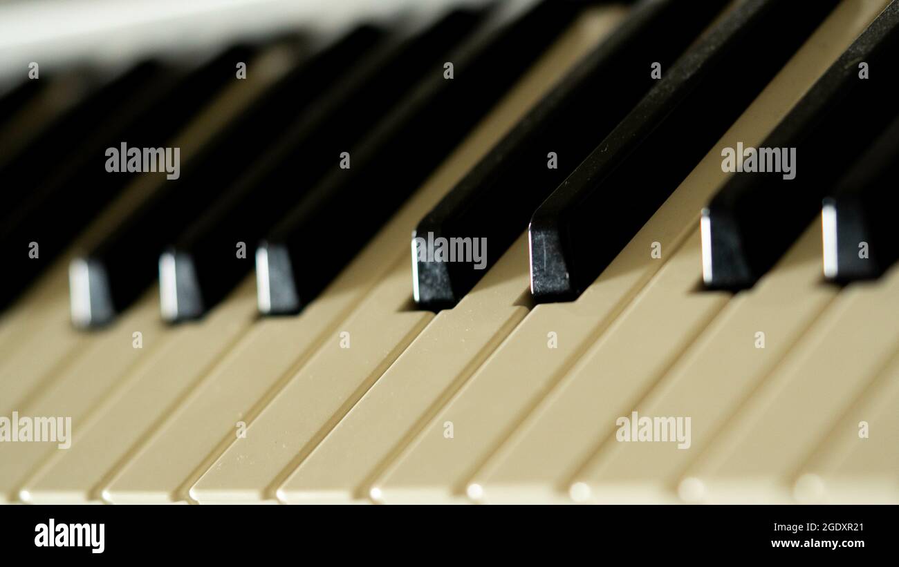 Detail of classic piano keys Stock Photo - Alamy