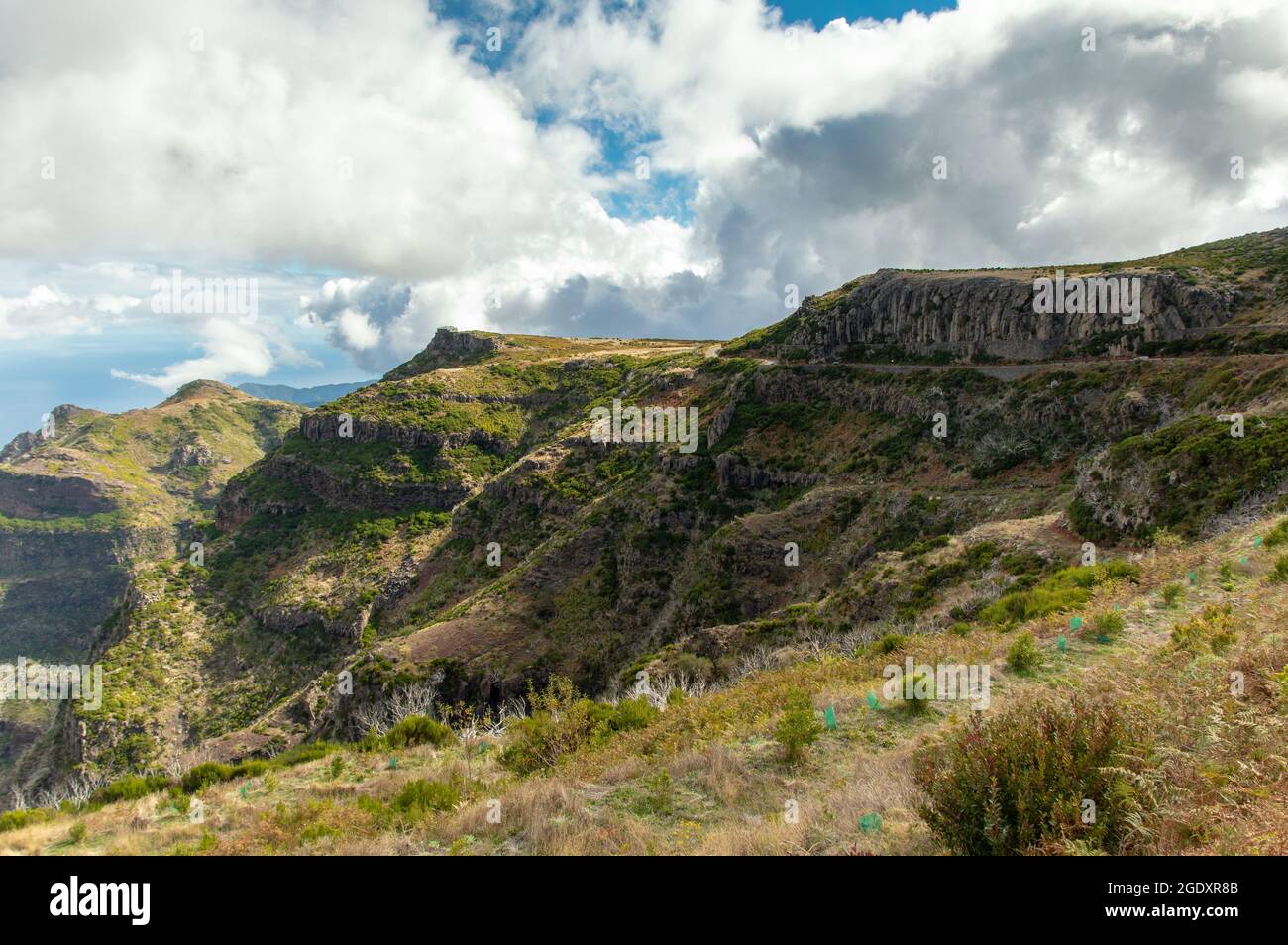 Landscape of mountains in Madera island Stock Photo - Alamy