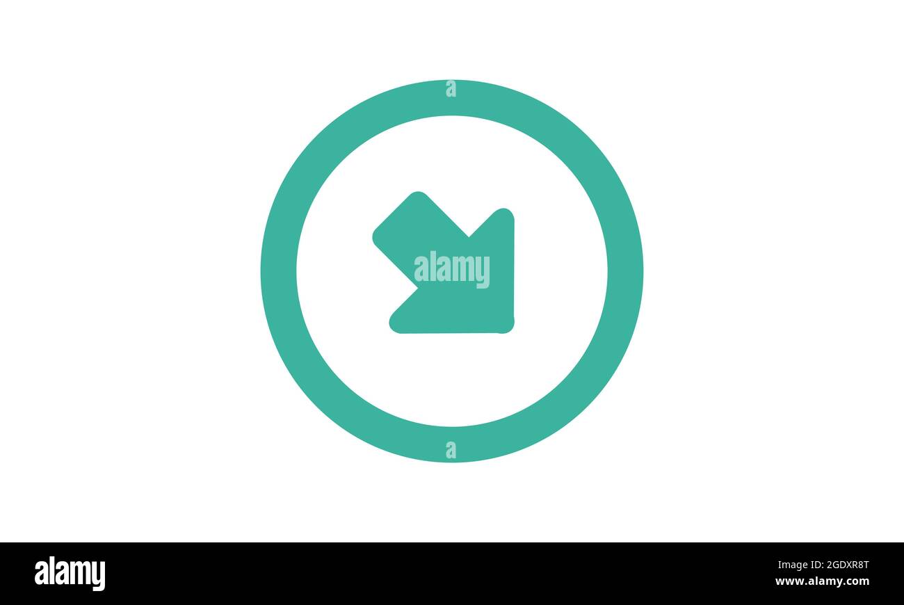 Right down arrow icon vector illustration Stock Vector Image & Art - Alamy