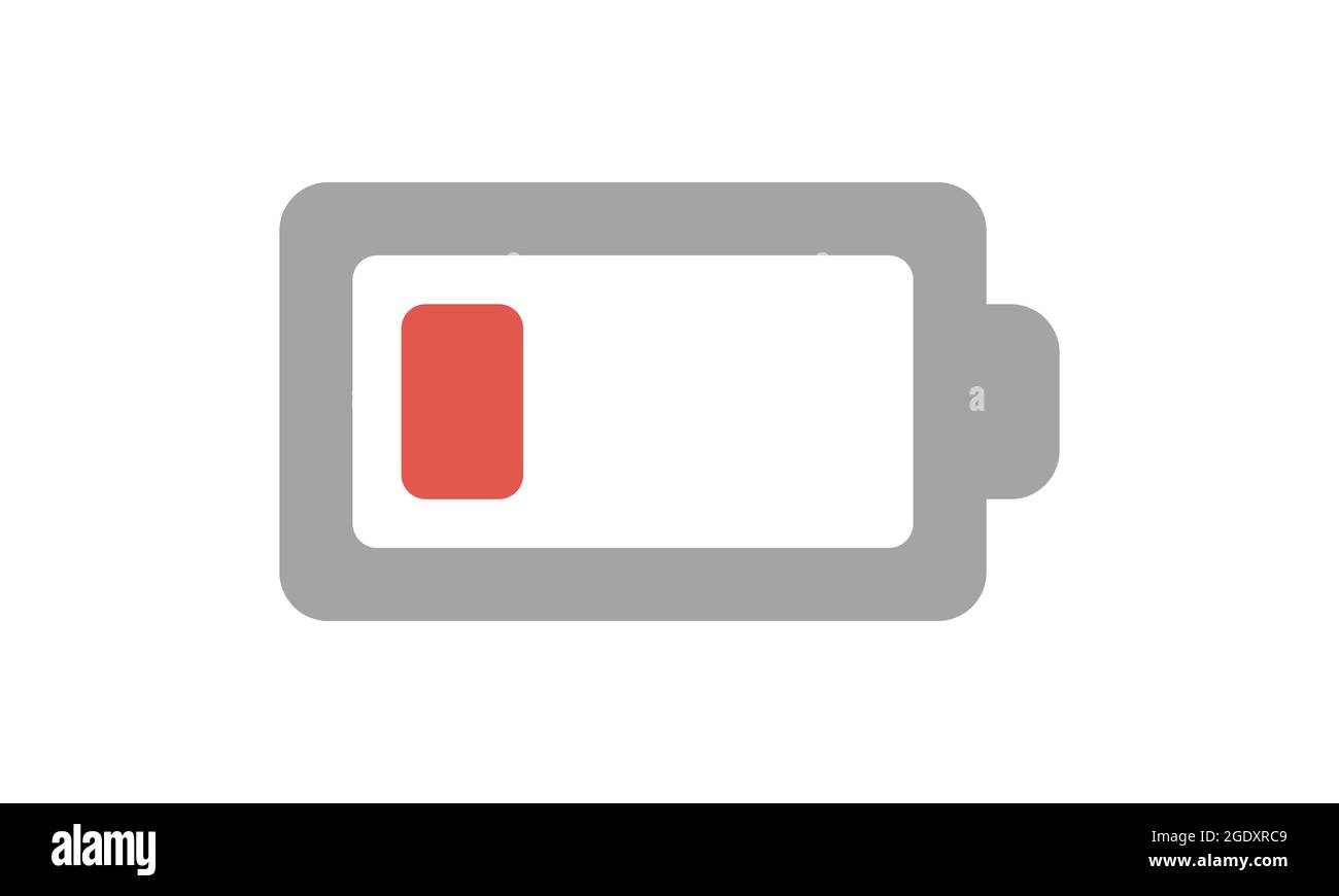 Low battery icon vector illustration. Low battery logo Stock Vector ...