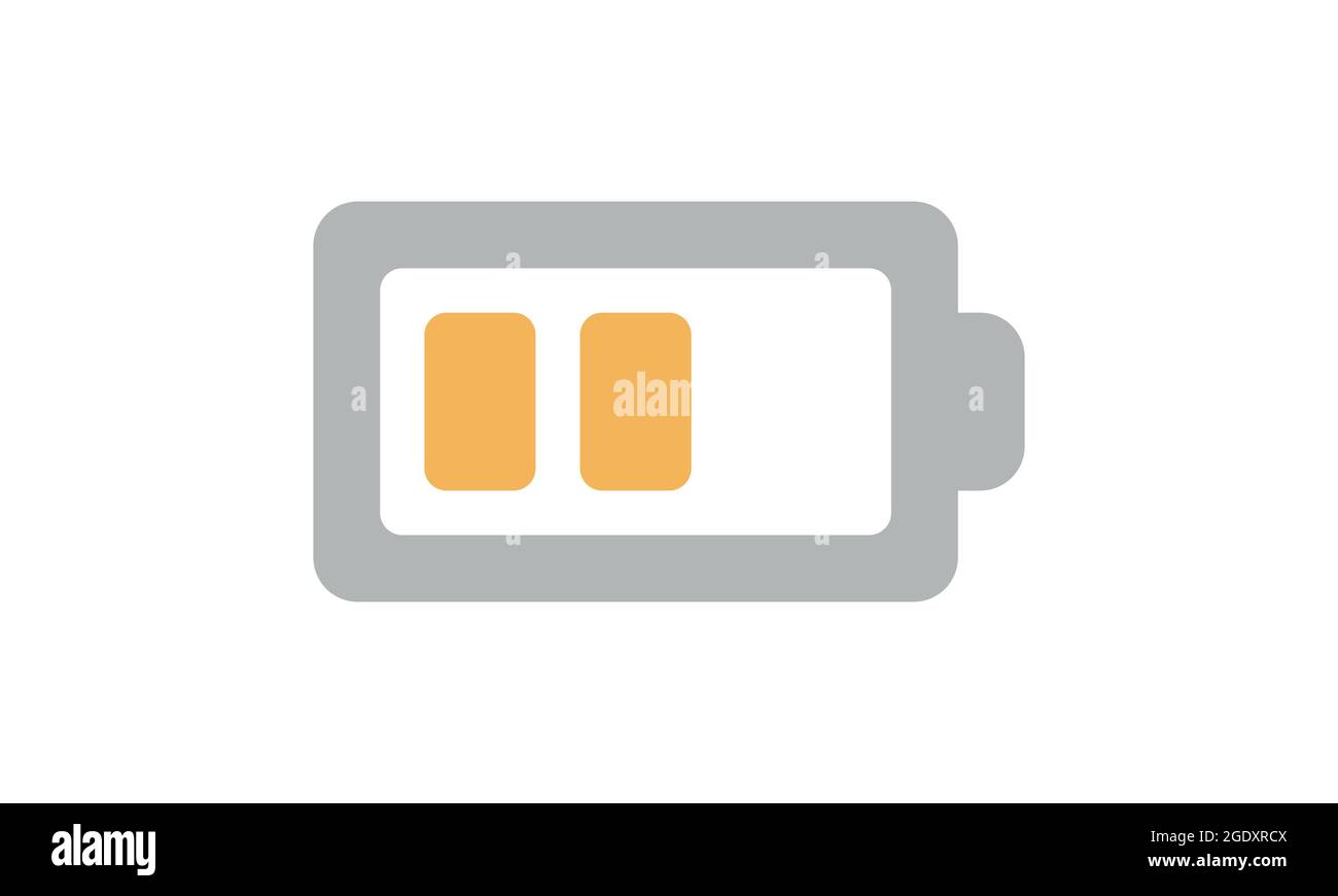 A Vector business icon with half charged battery. Icon for for annual ...