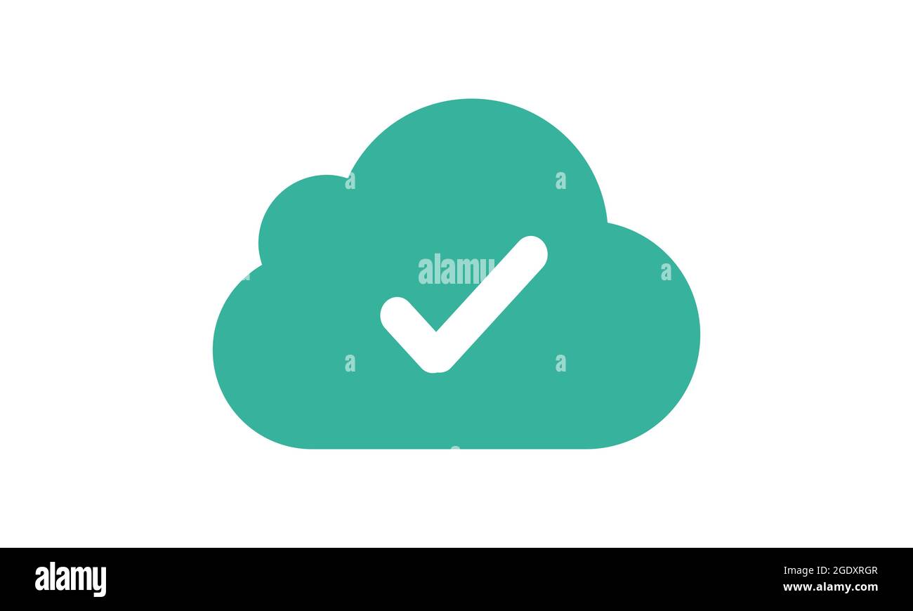 Cloud storage icon. Access granted. Cloud computing check mark ...