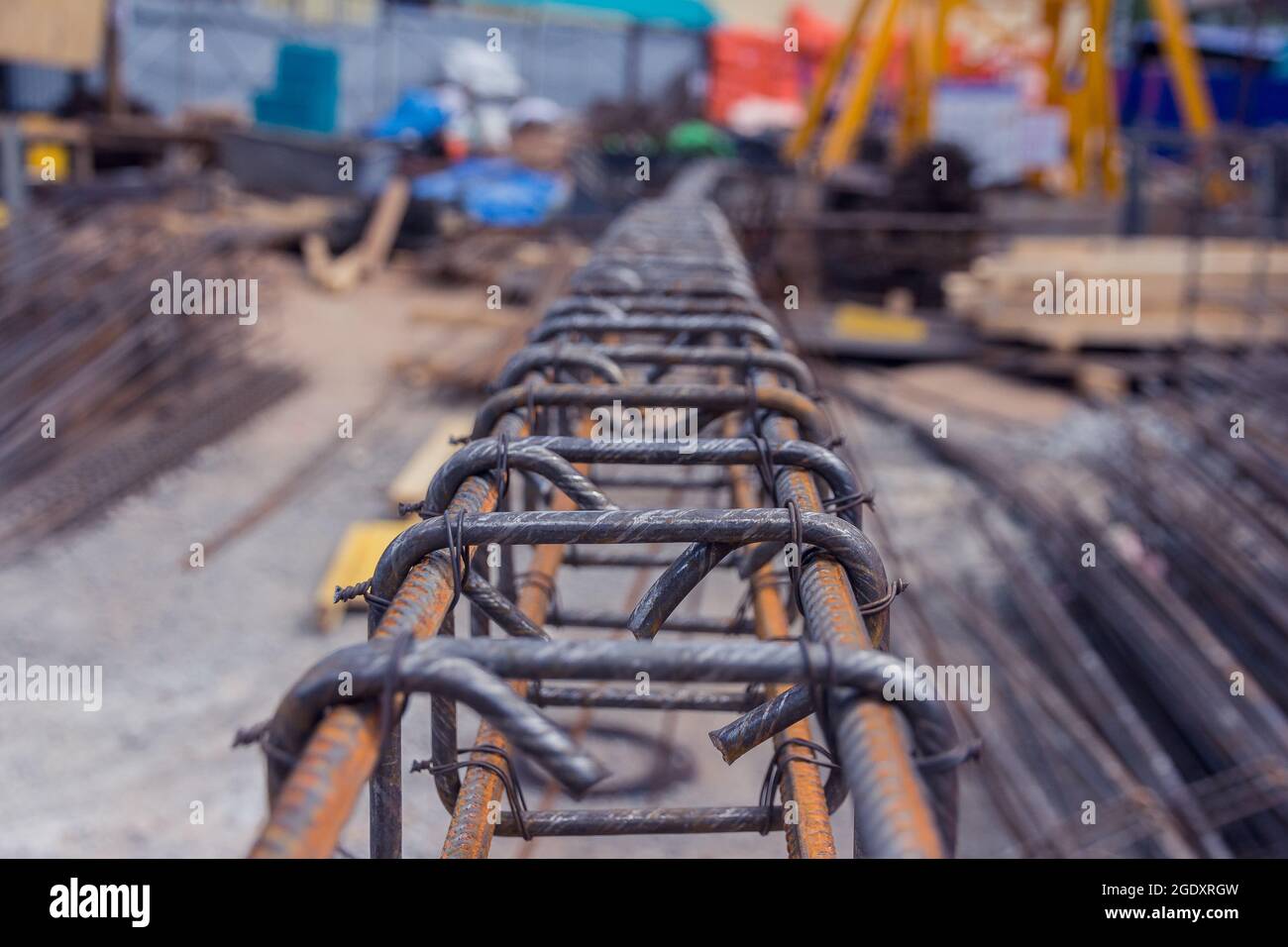 Rebar texture. Reinforcement steel rod. Rusty rebar for concrete ...