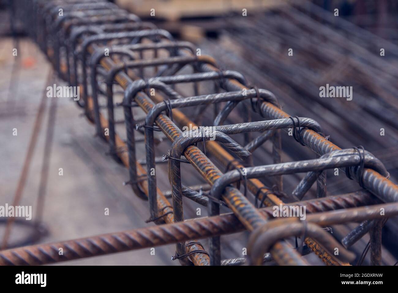 Steel reinforcement bars. Construction rebar steel work reinforcement ...