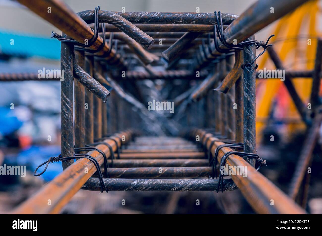 Steel reinforcement bars. Construction rebar steel work reinforcement ...