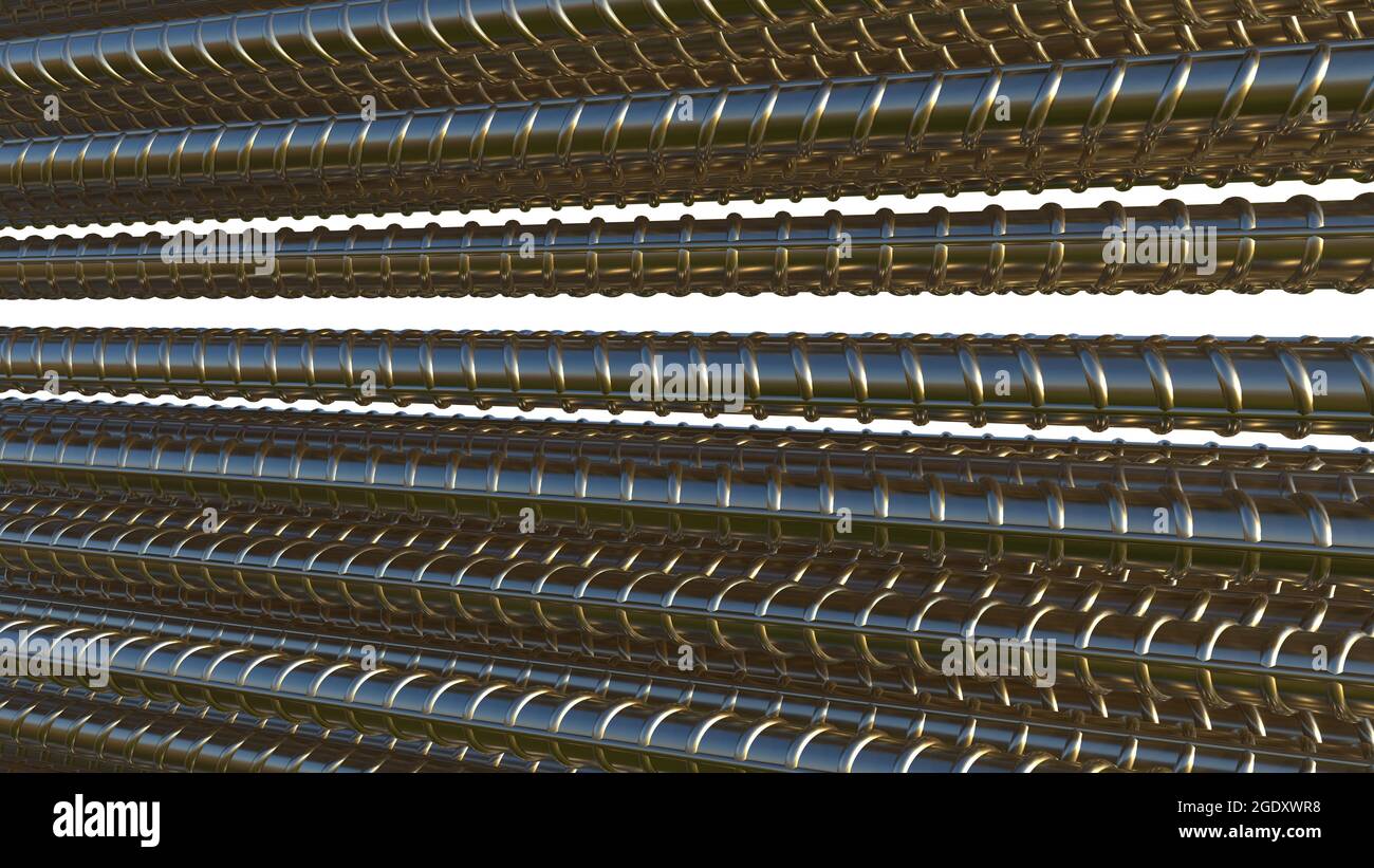 steel iron rod backdrop, isolated industrial 3D rendering Stock Photo ...