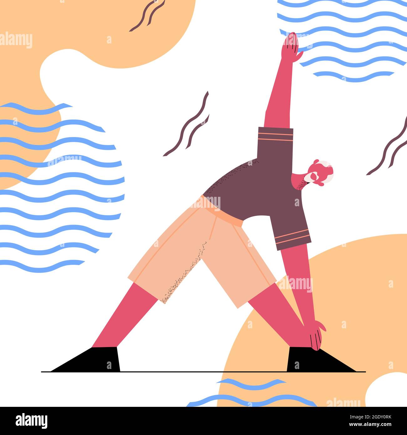 senior man doing yoga fitness exercises training healthy lifestyle ...