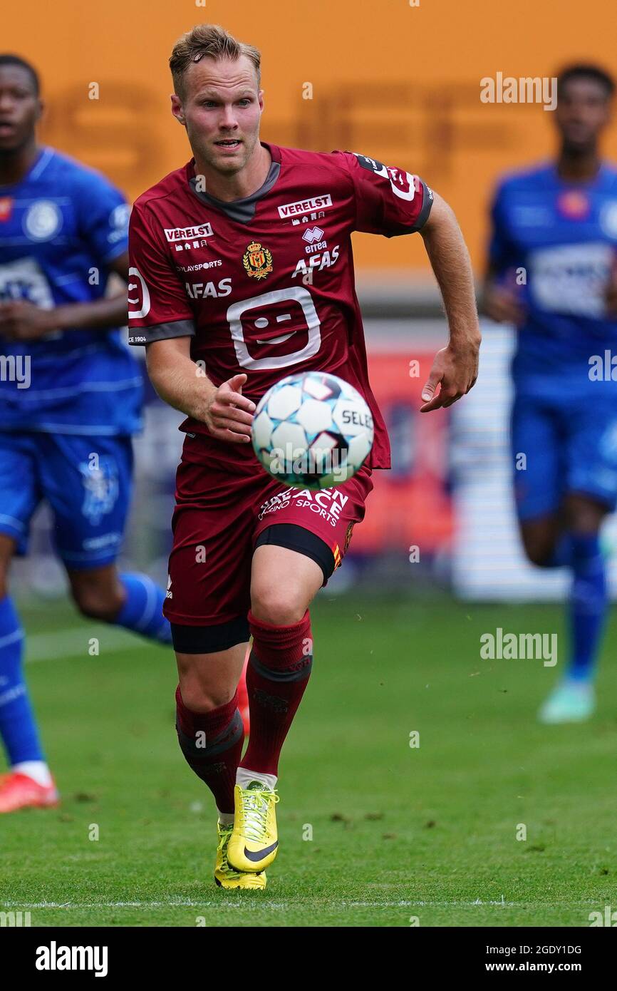 GENT, BELGIUM - AUGUST 15: Gustav Engvall of KV Mechelen during the ...