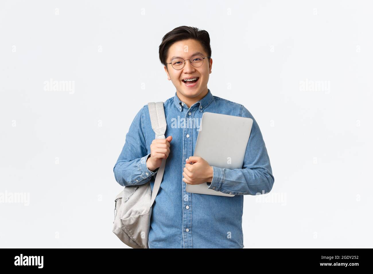 University, study abroad and lifestyle concept. Smiling cheerful asian ...