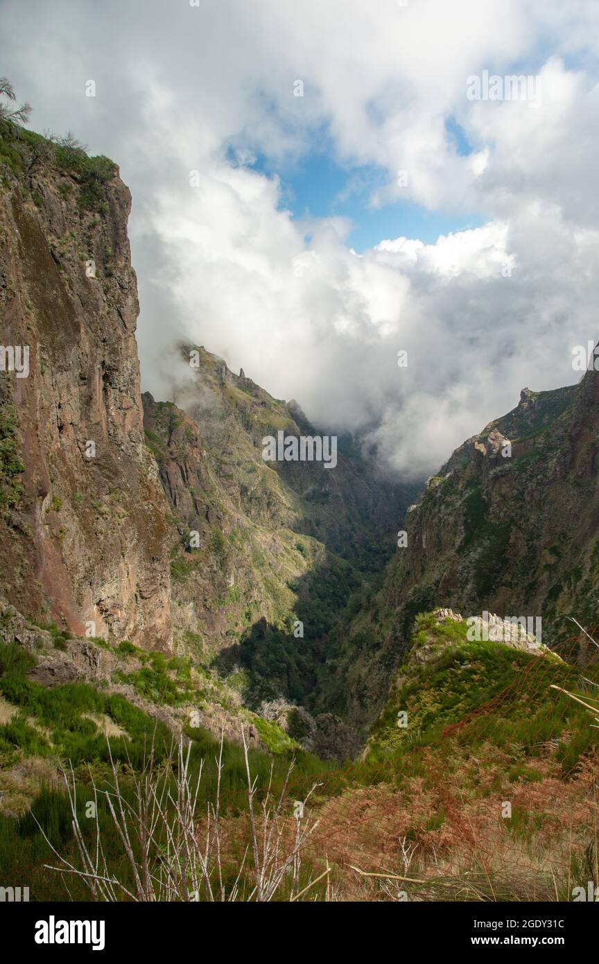 Landscape of mountains in Madera island Stock Photo - Alamy