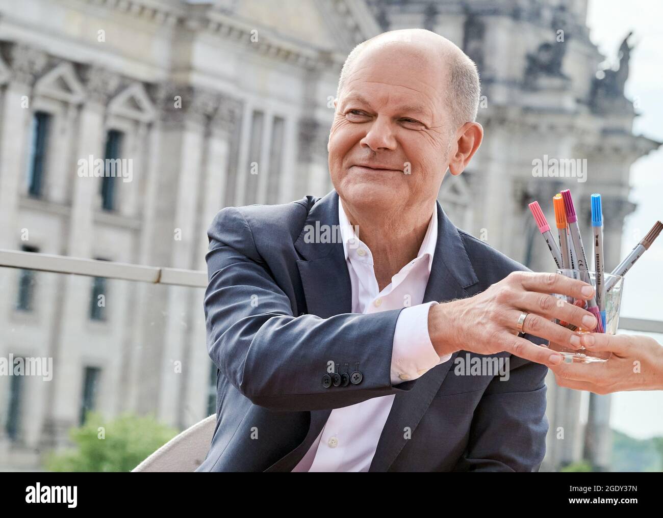 Berlin, Germany. 15th Aug, 2021. Olaf Scholz, finance minister and SPD ...