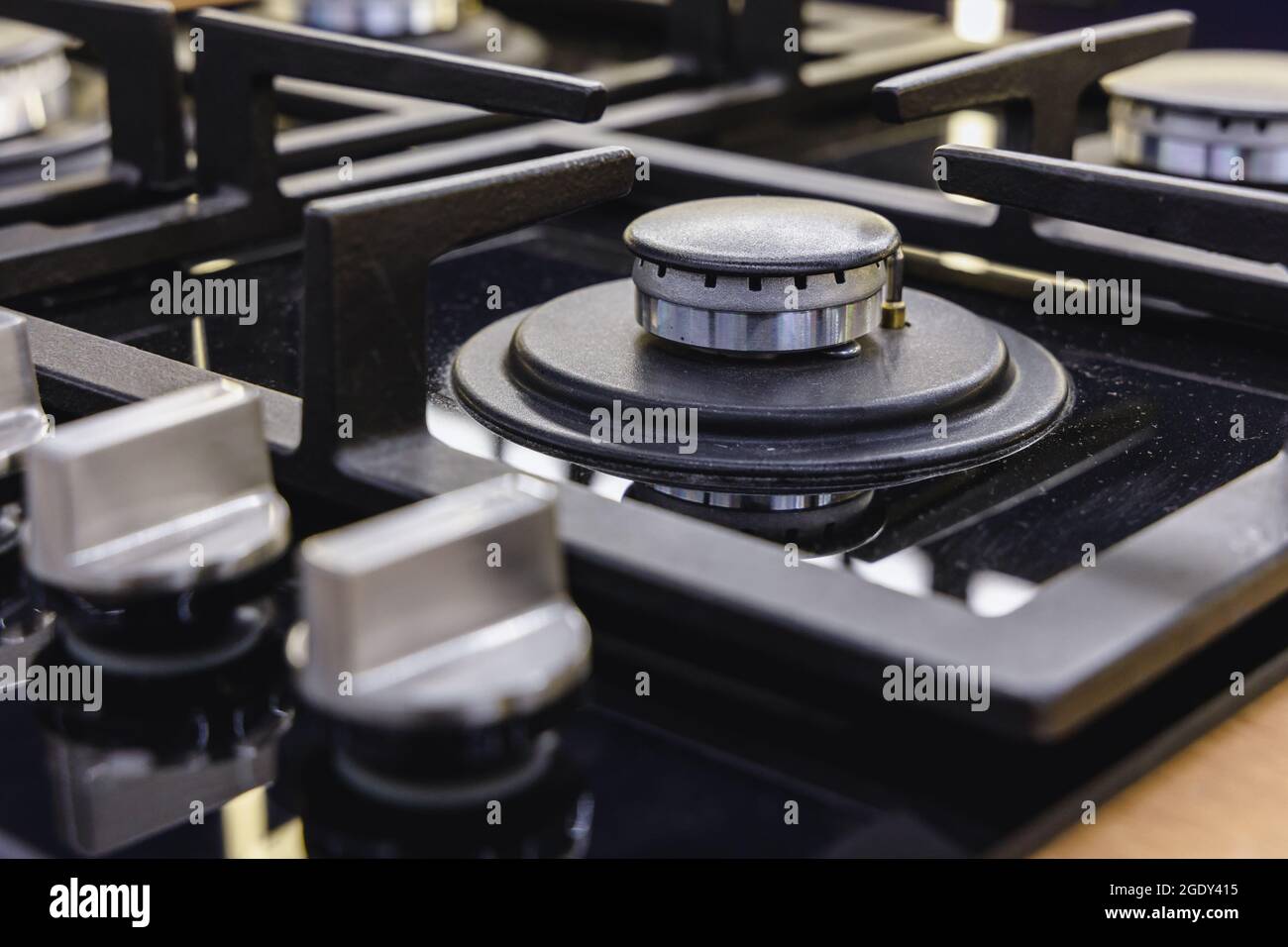 Details of brand new gas cooker burner Stock Photo - Alamy