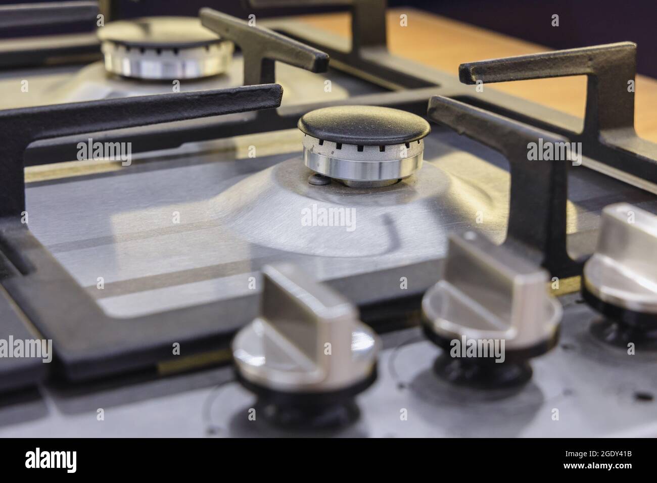 Details of brand new gas cooker burner Stock Photo - Alamy