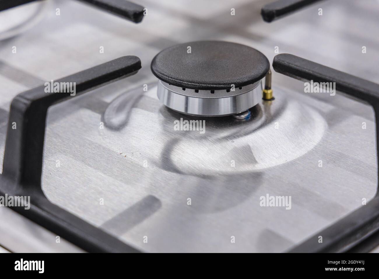 Details of brand new gas cooker burner Stock Photo - Alamy