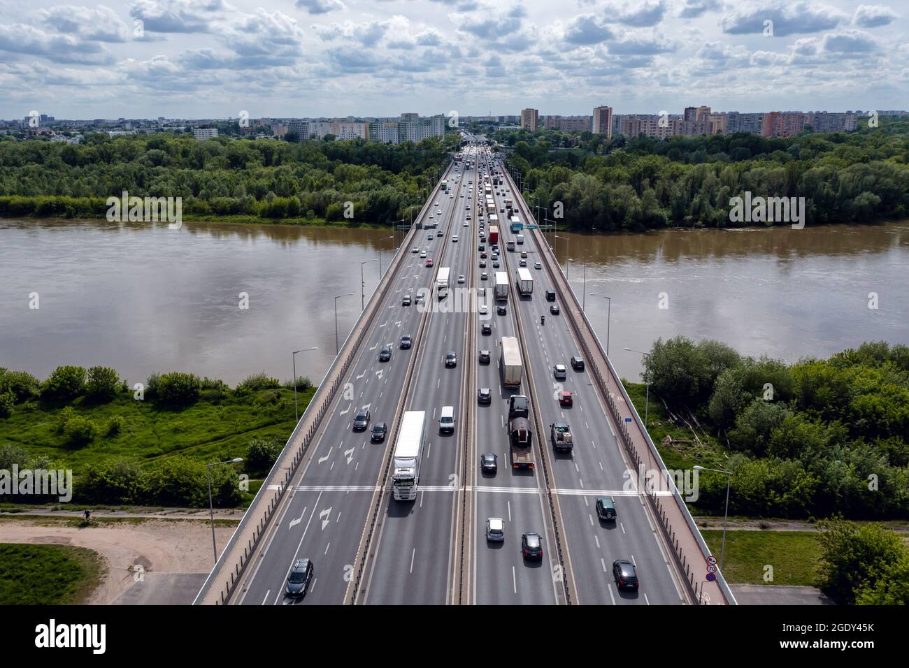 General Stefan Grot Rowecki Bridge over the Vistula River in Warsaw ...