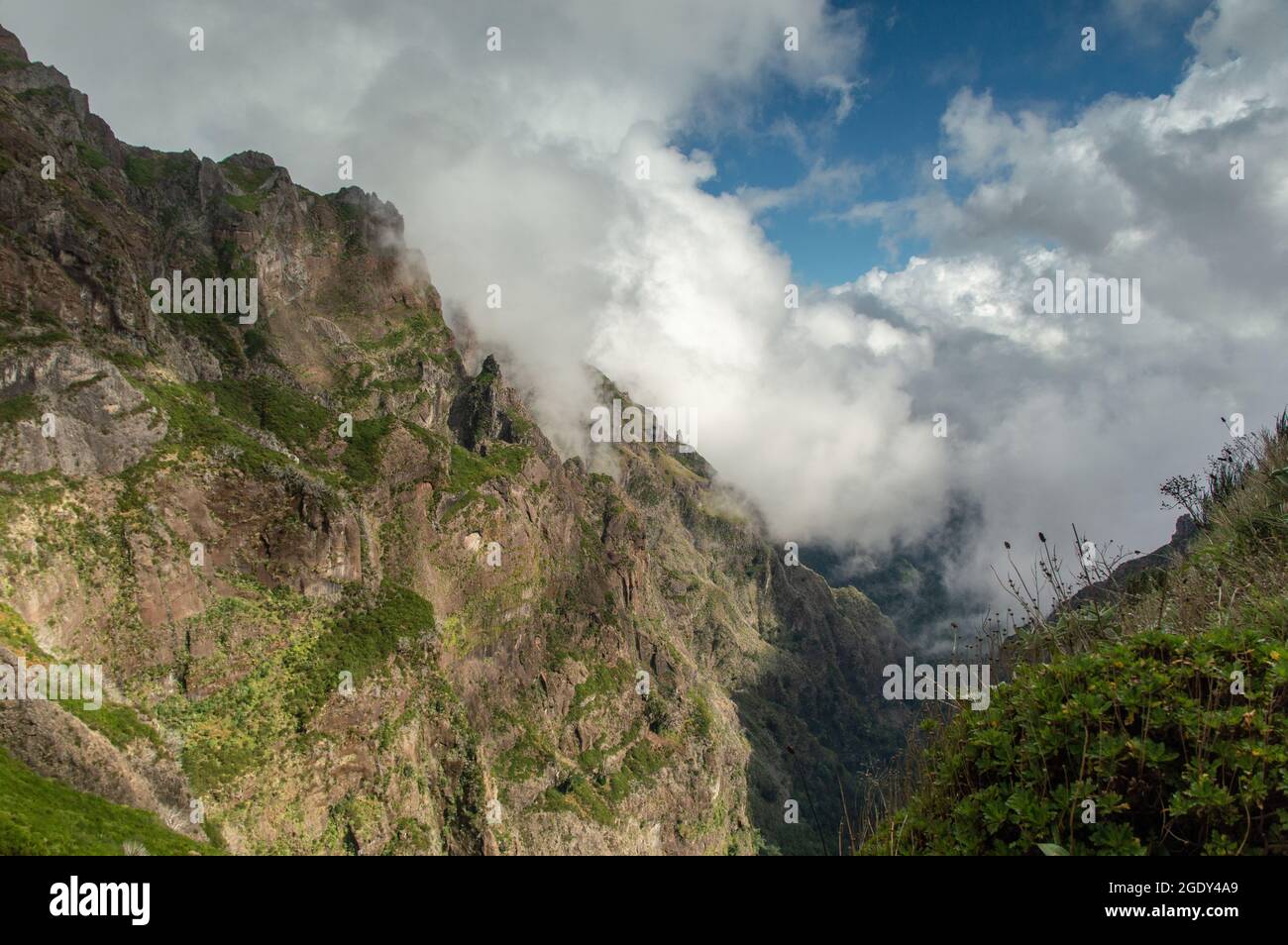 Landscape of mountains in Madera island Stock Photo - Alamy