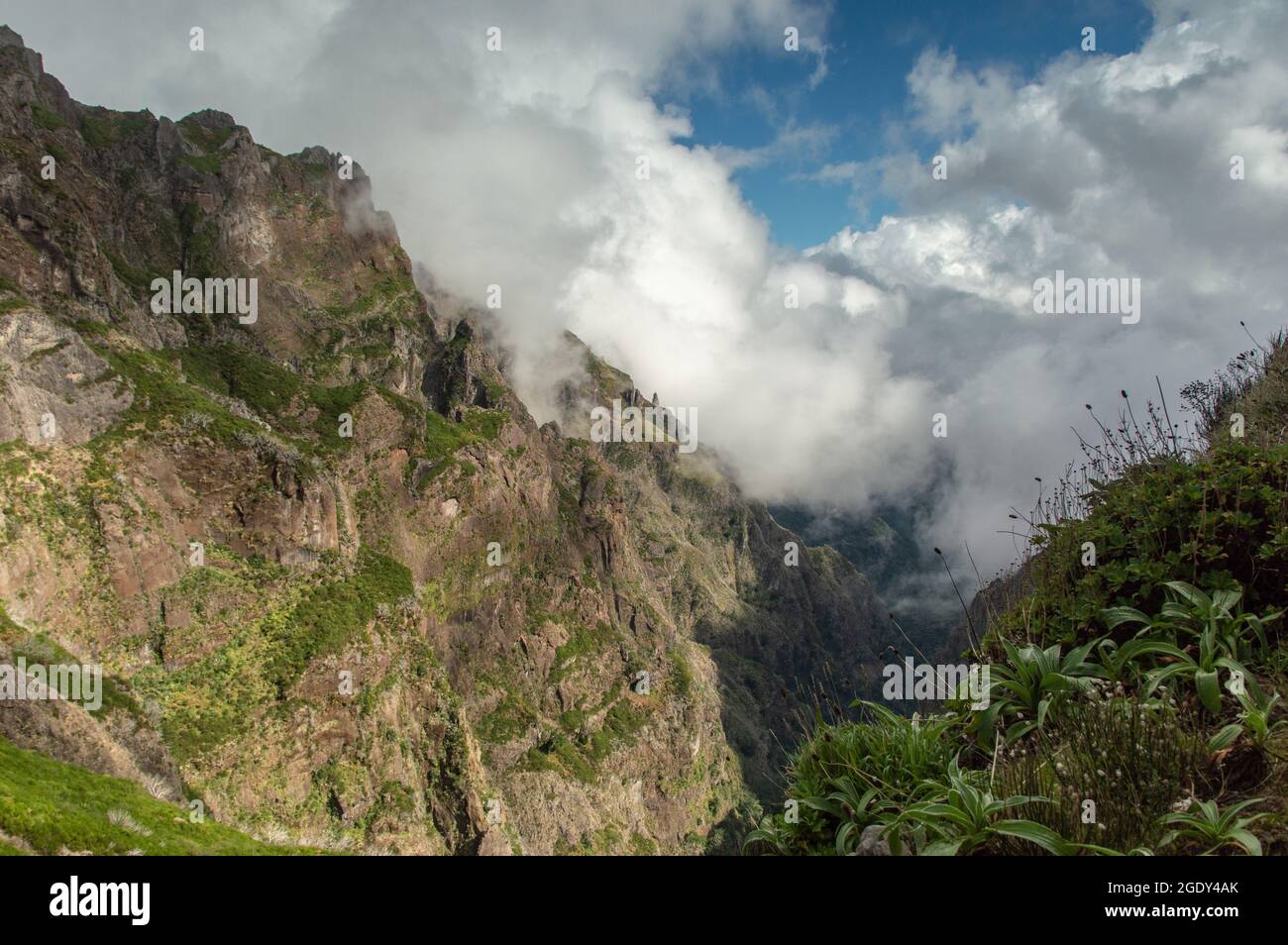 Landscape of mountains in Madera island Stock Photo - Alamy