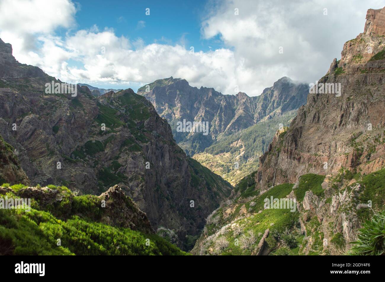 Landscape of mountains in Madera island Stock Photo - Alamy