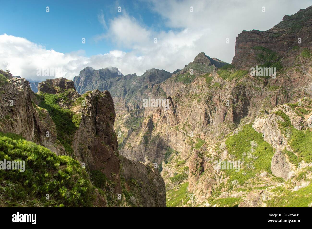Landscape of mountains in Madera island Stock Photo - Alamy