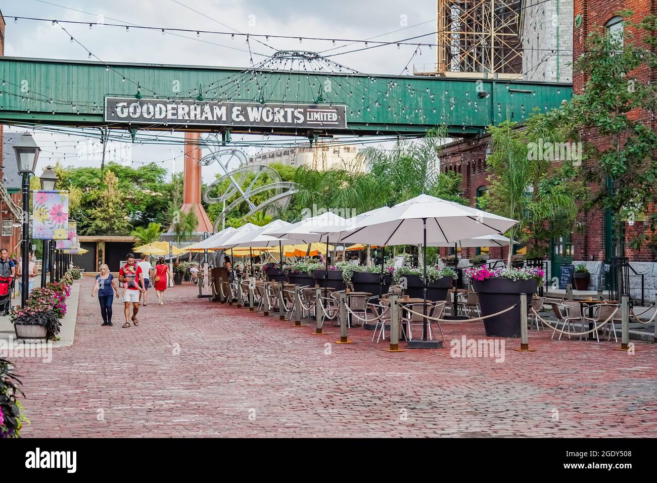 toronto distillery district patio setup Stock Photo - Alamy