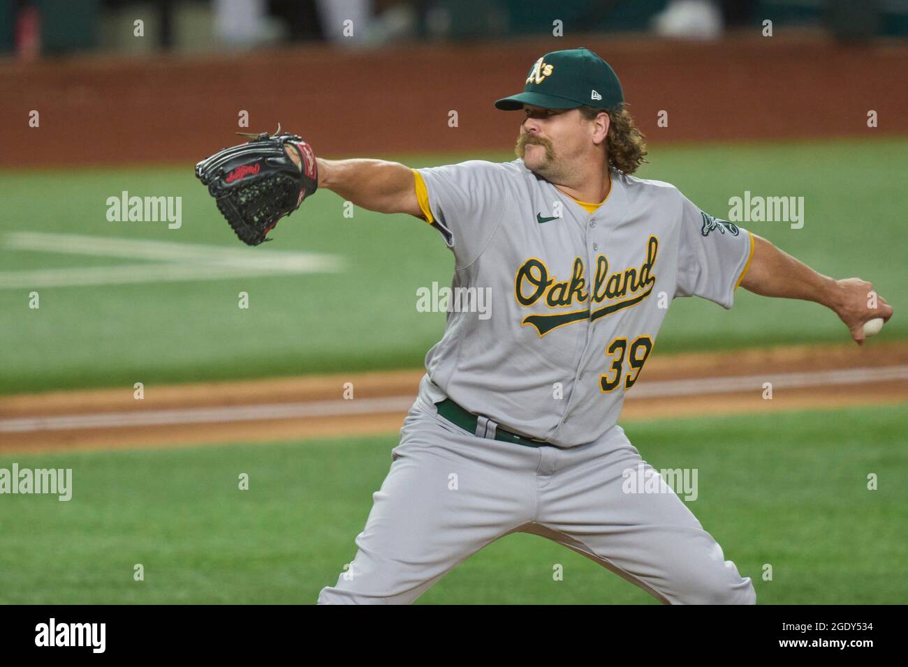 August 14 2021: Oakland pitcher Andrew Chafin (39) throws a pitch ...