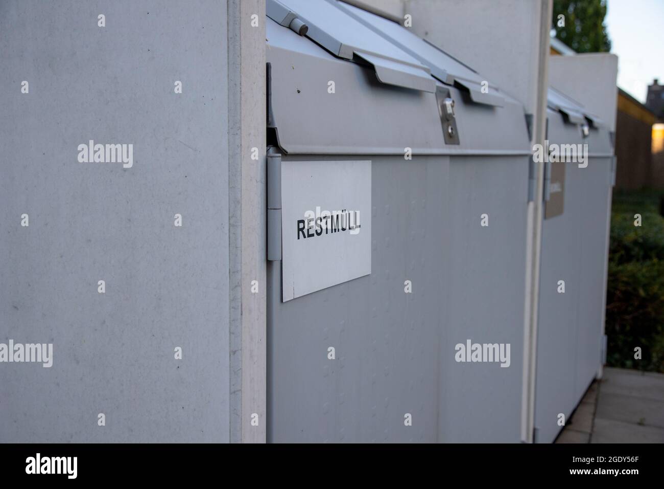 modern dustbin container with german word for residual waste Stock ...
