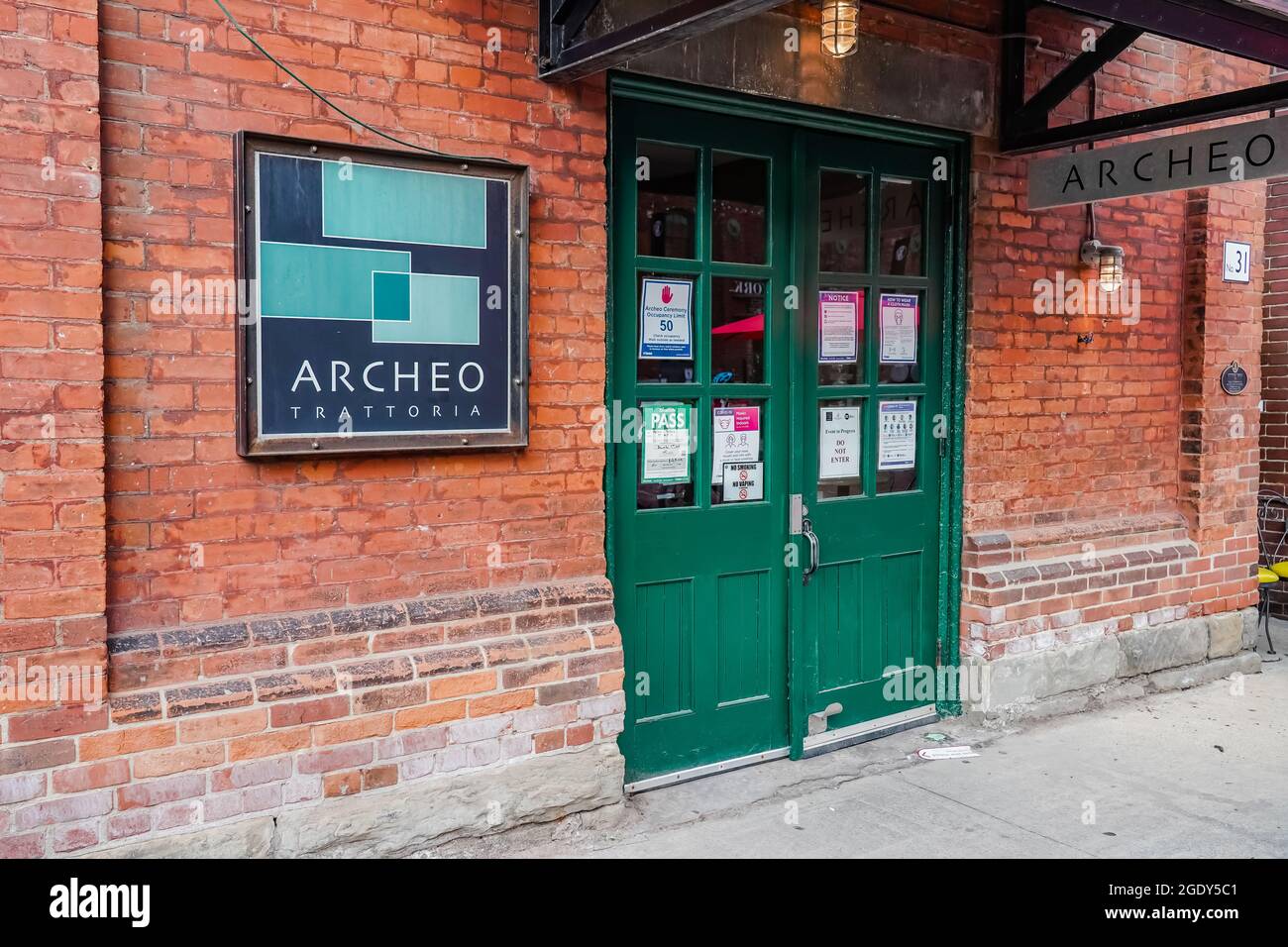 Archeo Italian restaurant at the toronto distillery district Stock ...