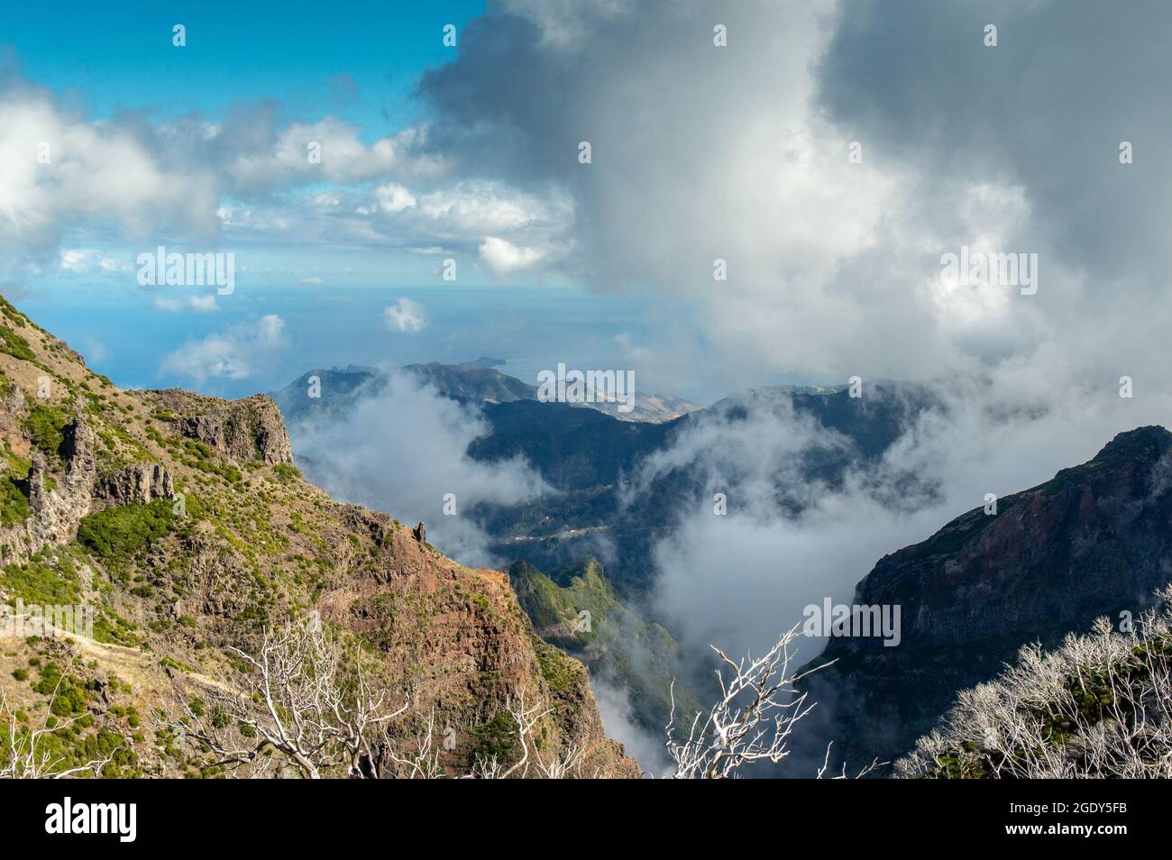 Landscape of mountains in Madera island Stock Photo - Alamy
