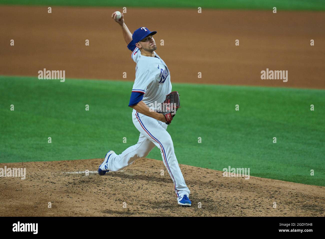 August 14 2021: Texas pitcher Brett Martin (59 )throws a pitch during ...
