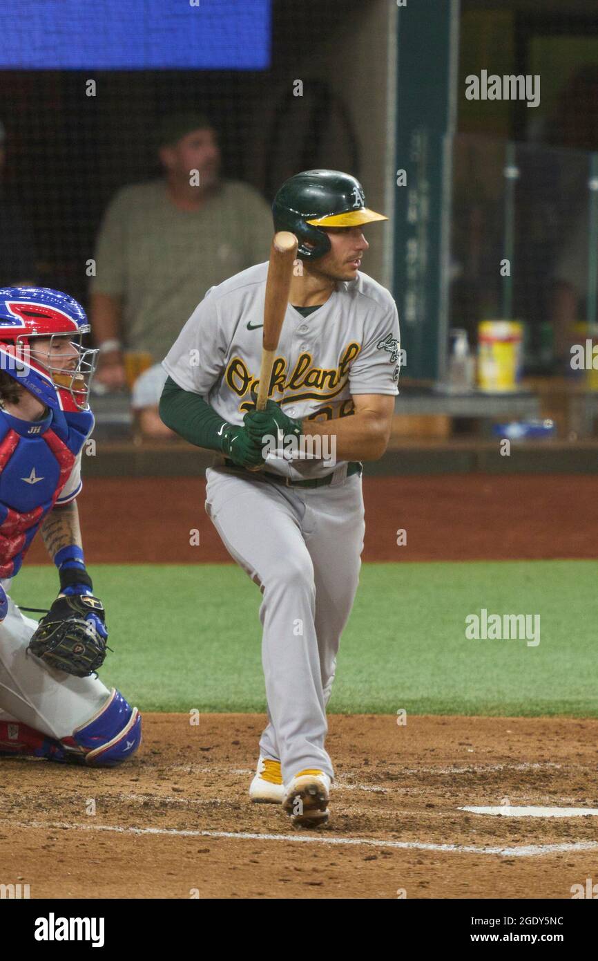 August 14 2021: Oakland first baseman Matt Olson (28) in action during ...