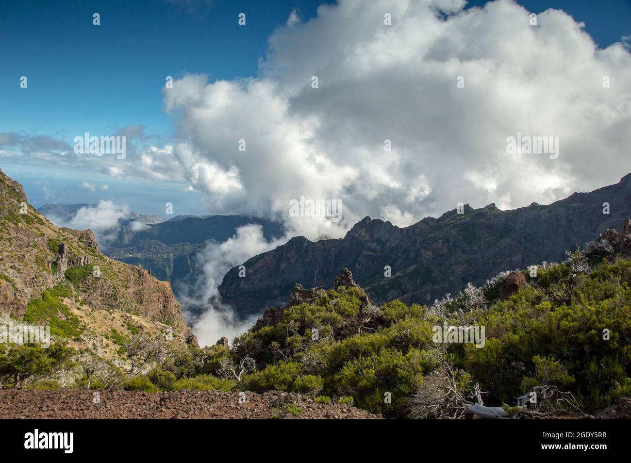 Landscape of mountains in Madera island Stock Photo - Alamy