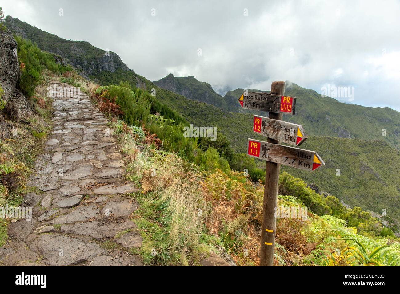 Landscape of mountains in Madera island Stock Photo - Alamy