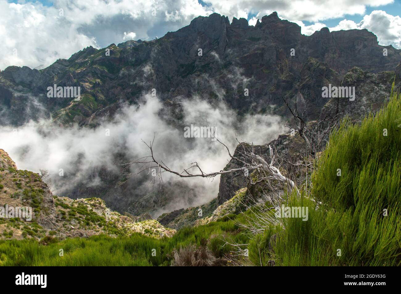 Landscape of mountains in Madera island Stock Photo - Alamy