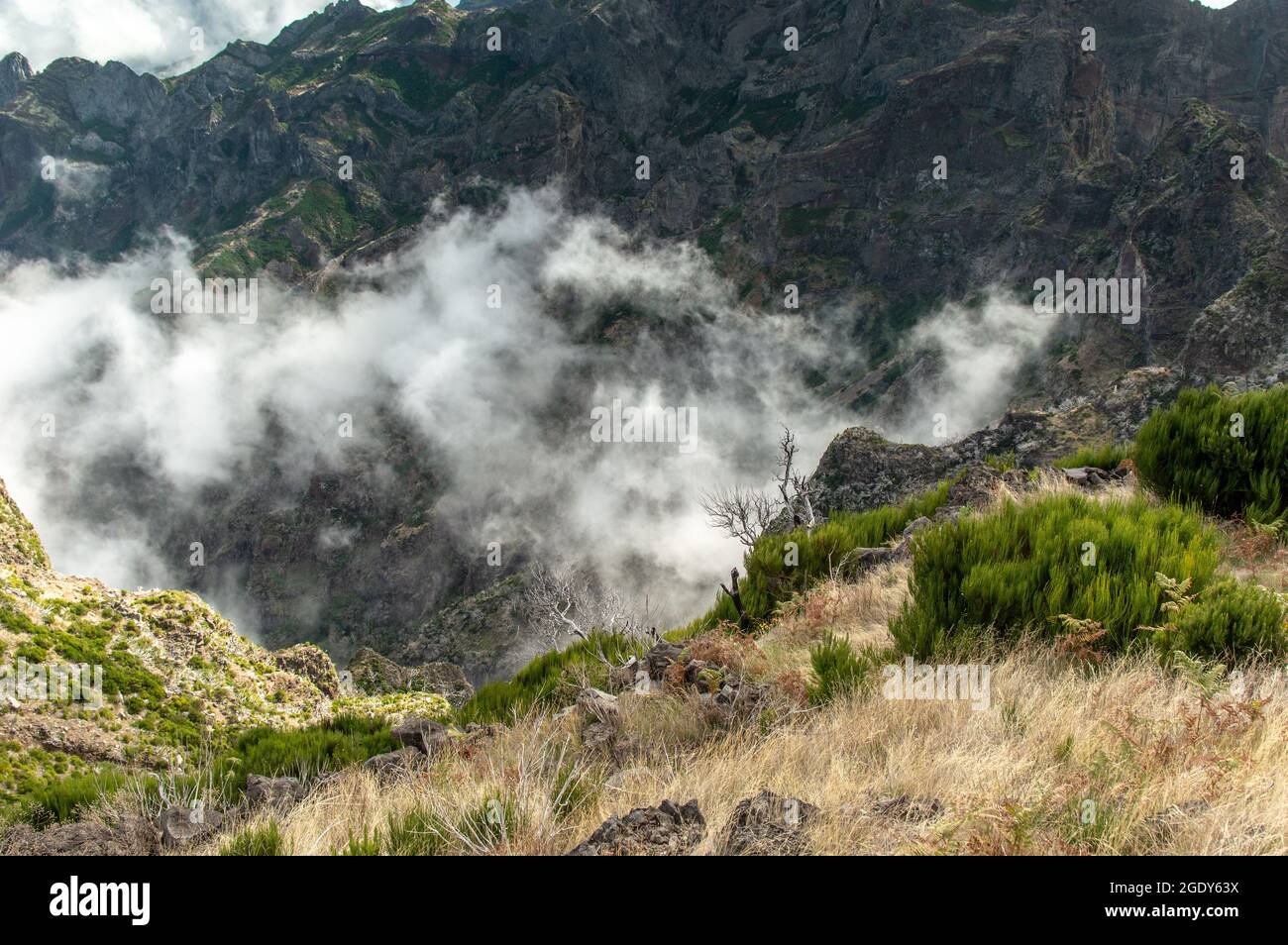 Landscape of mountains in Madera island Stock Photo - Alamy