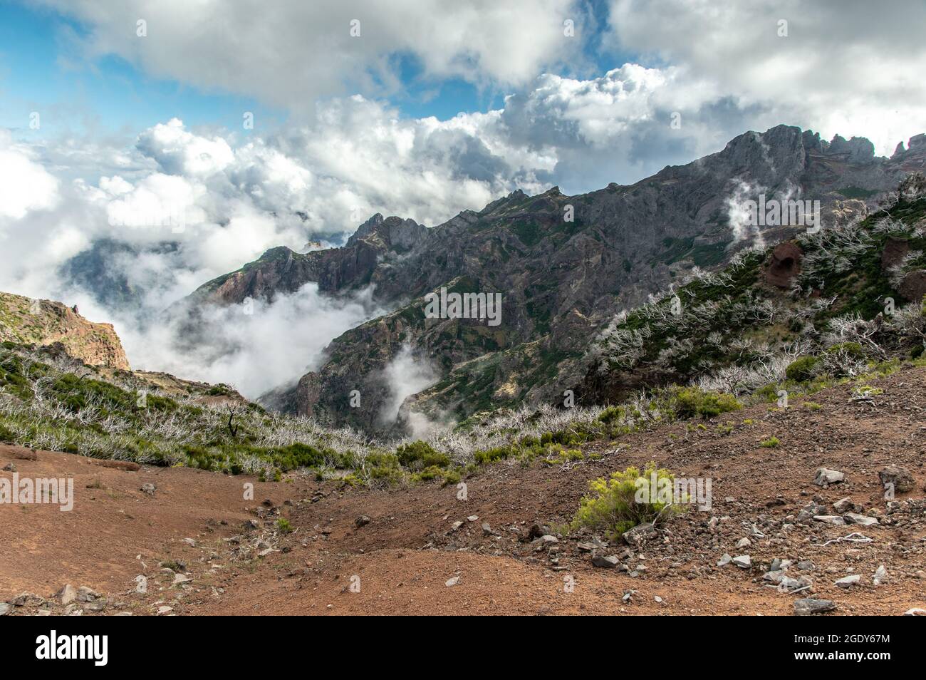 Landscape of mountains in Madera island Stock Photo - Alamy