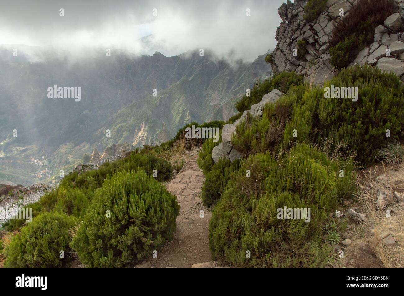 Landscape of mountains in Madera island Stock Photo - Alamy
