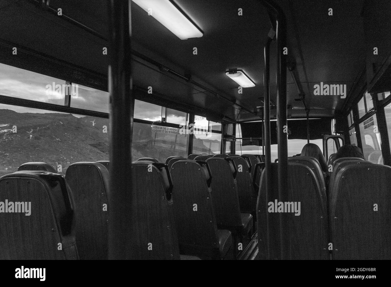 View of empty bus Stock Photo - Alamy