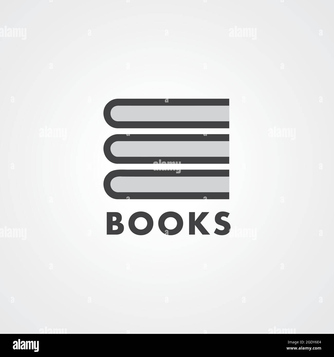 Minimal book stack logo for bookstores, libraries, publishers, reader ...