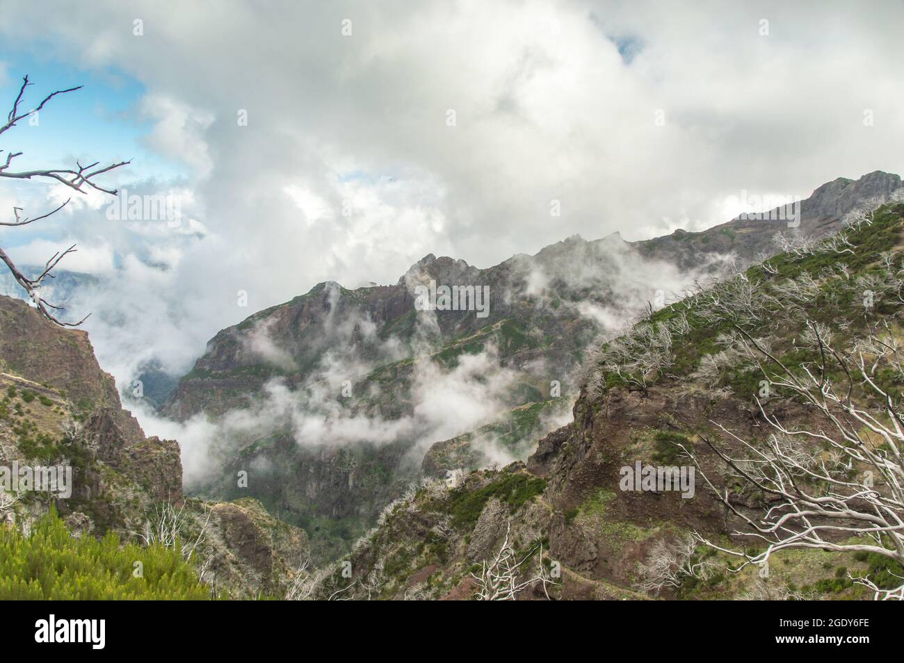 Landscape of mountains in Madera island Stock Photo - Alamy