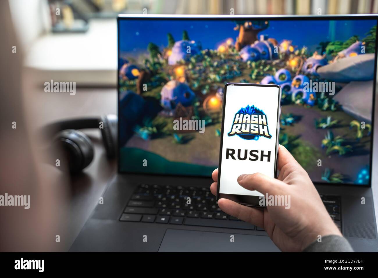 Russia Moscow 30.05.2021.Logo, screenshot of blockchain nft ethereum ...