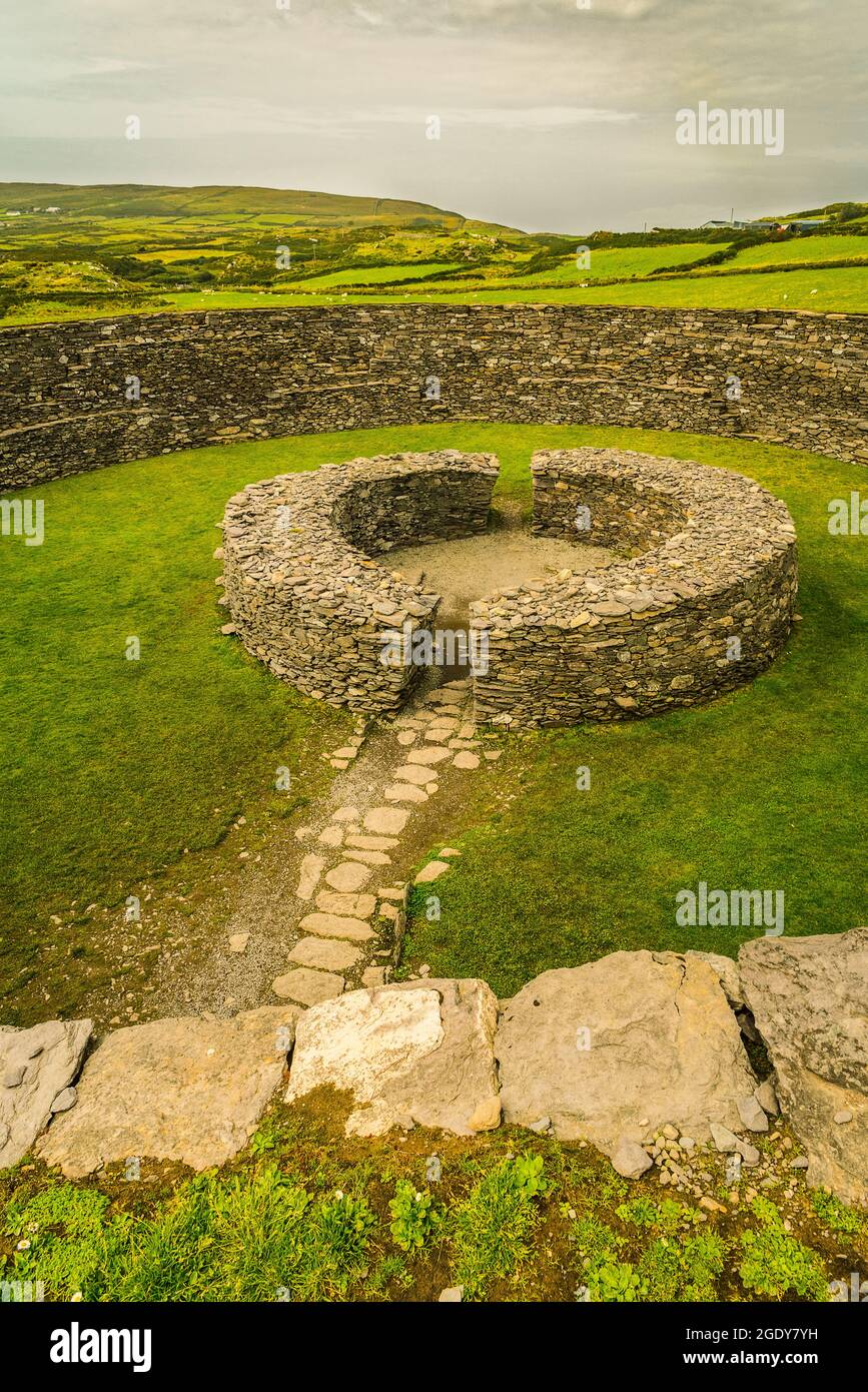 Cahergall megalithic stone fort in Ireland Stock Photo - Alamy